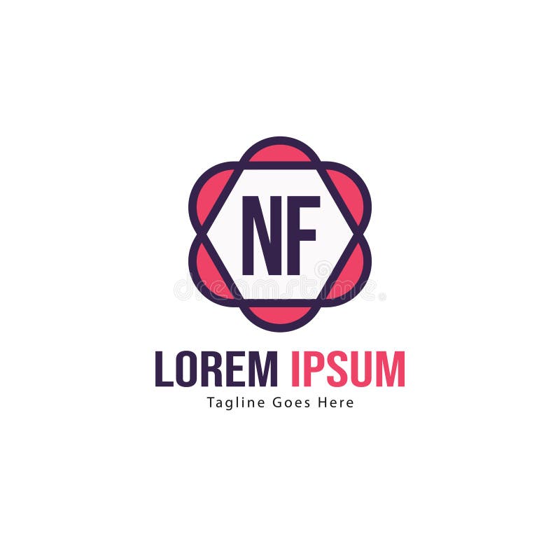 Initial NF Logo Template with Modern Frame. Minimalist NF Letter Logo ...