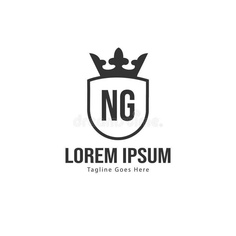 Initial NG Logo Template with Modern Frame. Minimalist NG Letter Logo ...