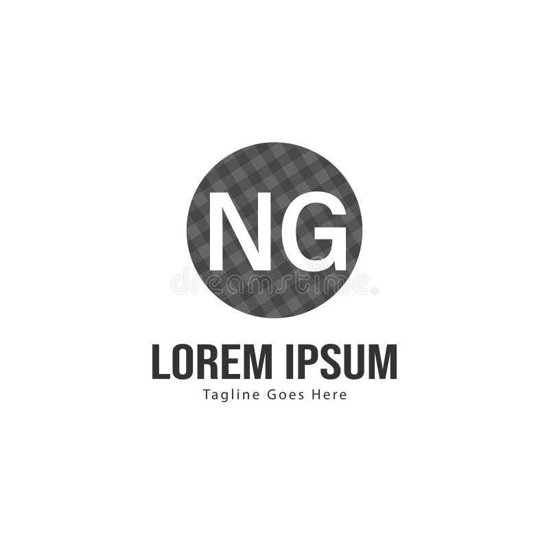 Initial NG Logo Template with Modern Frame. Minimalist NG Letter Logo ...