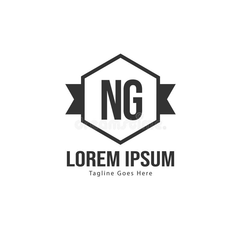 Initial NG Logo Template with Modern Frame. Minimalist NG Letter Logo ...