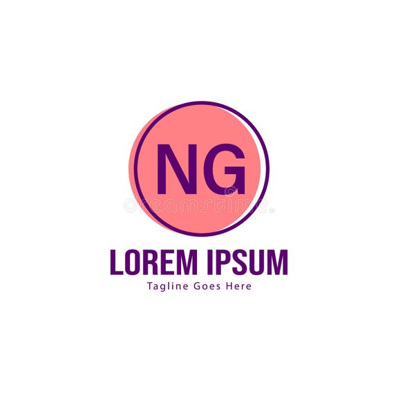 Initial NG Logo Template with Modern Frame. Minimalist NG Letter Logo ...