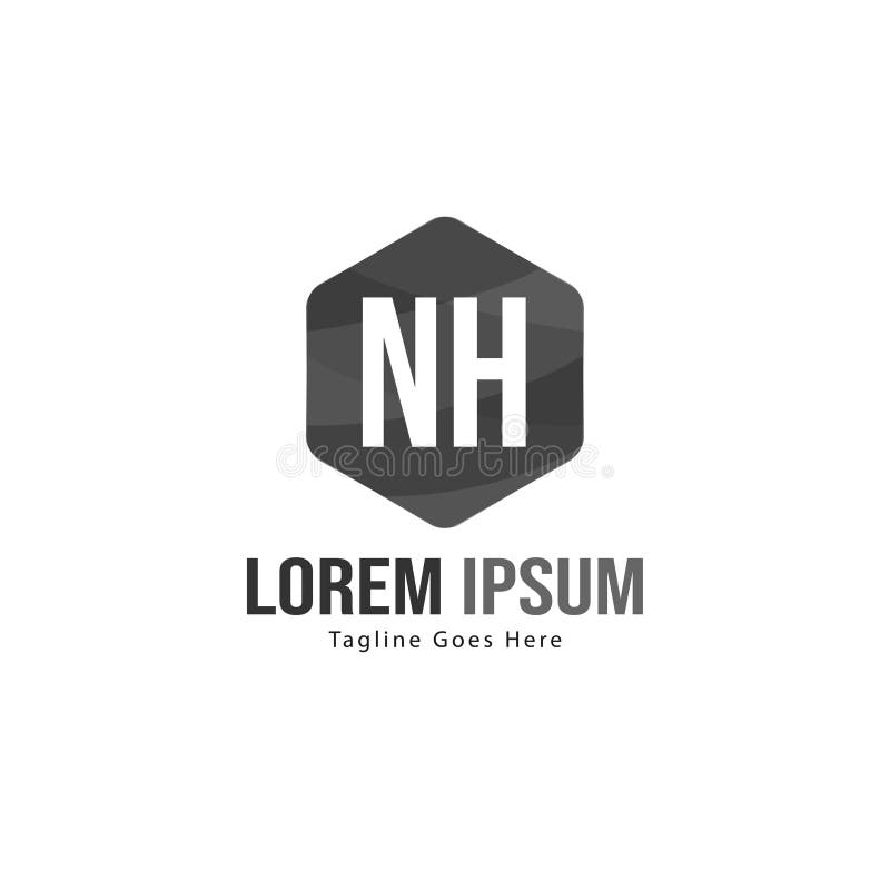 Initial NH Logo Template with Modern Frame. Minimalist NH Letter Logo ...