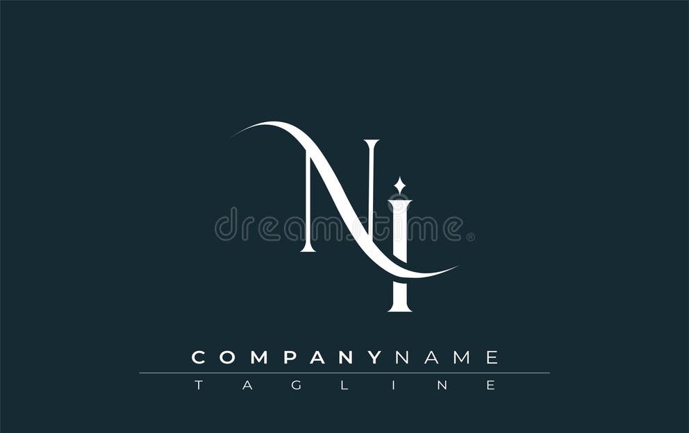 Initial NI Logo Design Vector Stock Vector - Illustration of typography ...