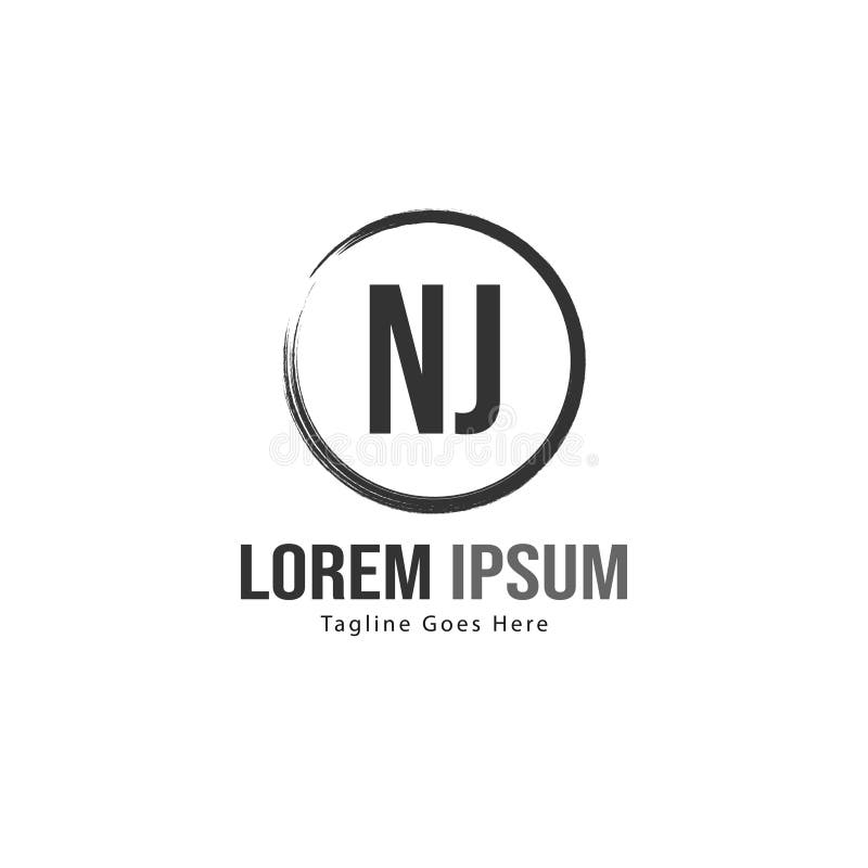 Initial NJ Logo Template with Modern Frame. Minimalist NJ Letter Logo ...