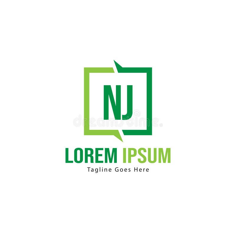 Initial NJ Logo Template with Modern Frame. Minimalist NJ Letter Logo ...