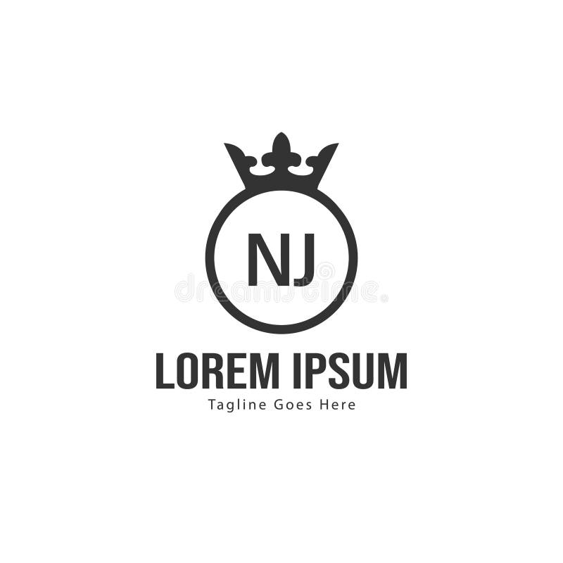 Initial NJ Logo Template with Modern Frame. Minimalist NJ Letter Logo ...