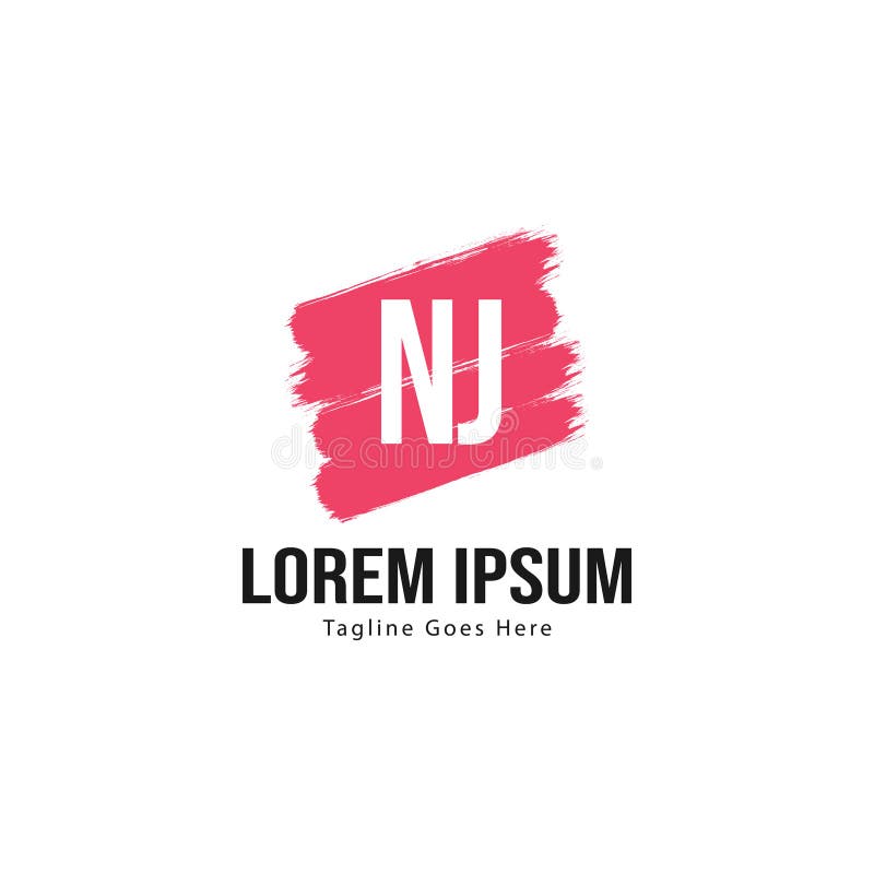 Initial NJ Logo Template with Modern Frame. Minimalist NJ Letter Logo ...