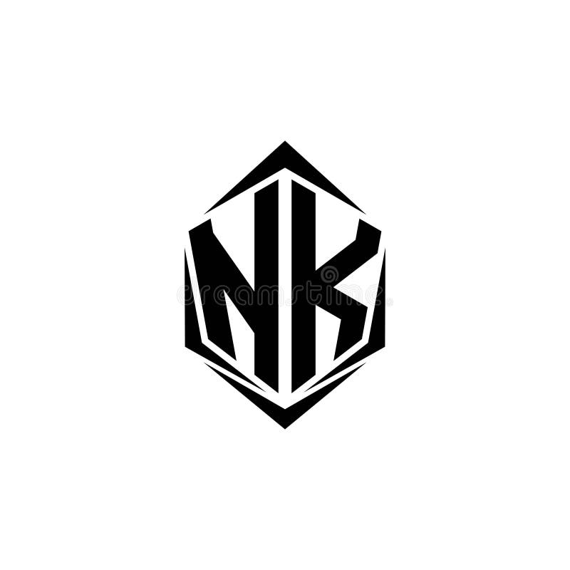 Initial NK Logo Design with Shield Style, Logo Business Branding Stock ...