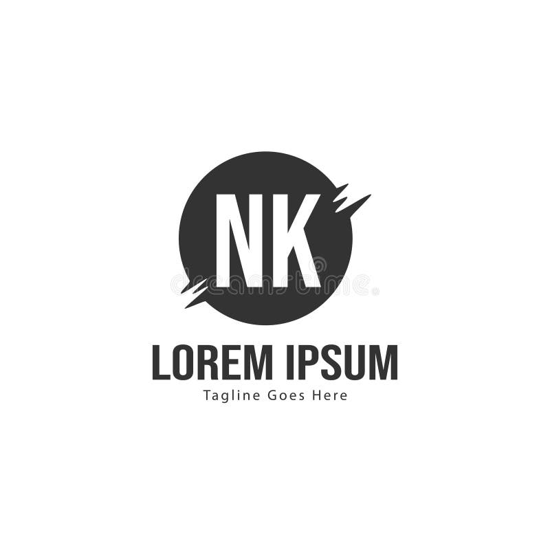 Initial NK Logo Template with Modern Frame. Minimalist NK Letter Logo ...