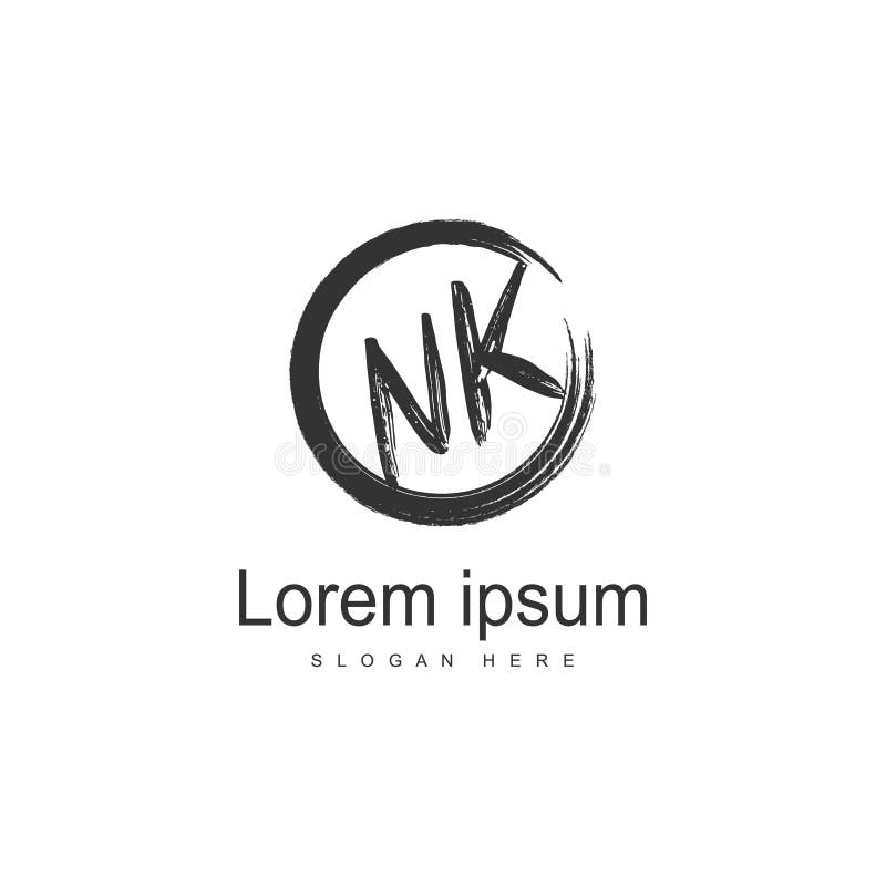 Initial NK Logo Template with Modern Frame. Minimalist NK Letter Logo ...