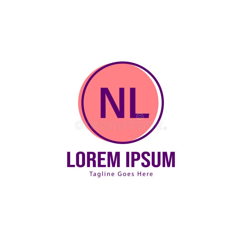 Initial NL Logo Template with Modern Frame. Minimalist NL Letter Logo ...