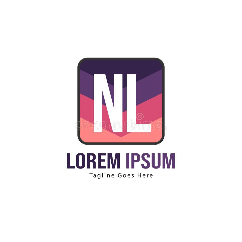 Initial NL Logo Template with Modern Frame. Minimalist NL Letter Logo ...