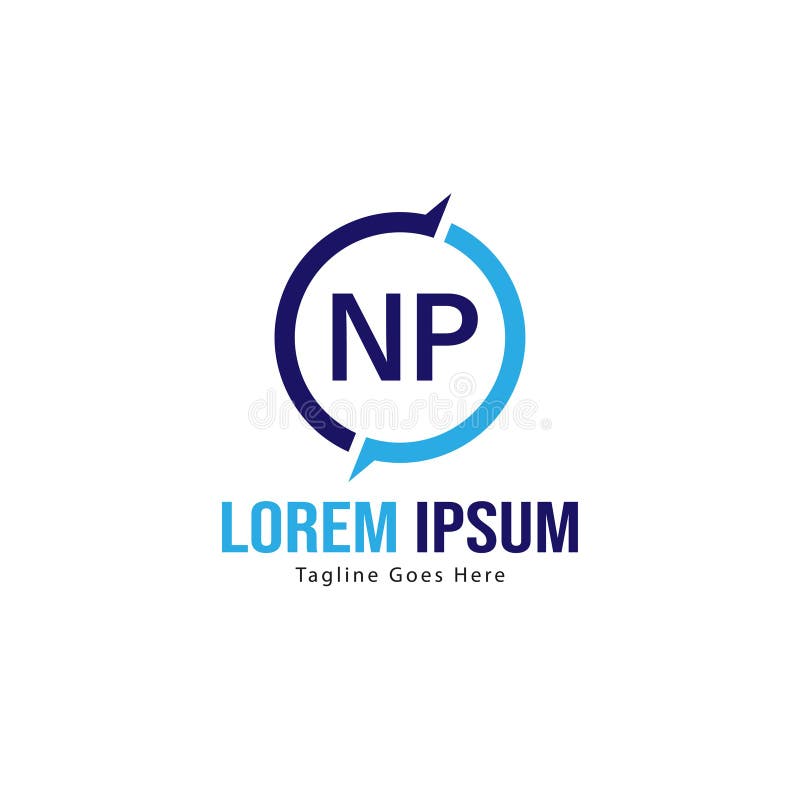 Initial NP Logo Template with Modern Frame. Minimalist NP Letter Logo ...