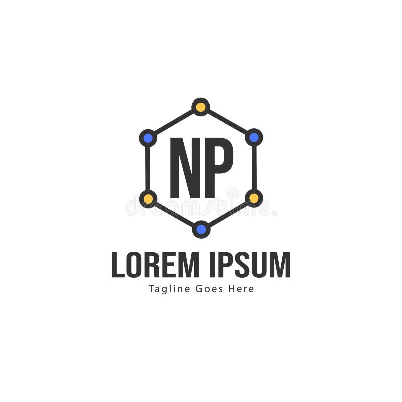 Initial NP Logo Template with Modern Frame. Minimalist NP Letter Logo ...