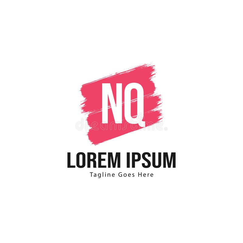 Initial NQ Logo Template with Modern Frame. Minimalist NQ Letter Logo ...