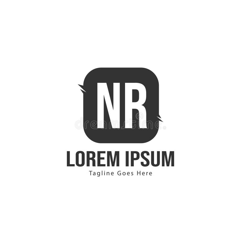 Initial NR Logo Template with Modern Frame. Minimalist NR Letter Logo ...