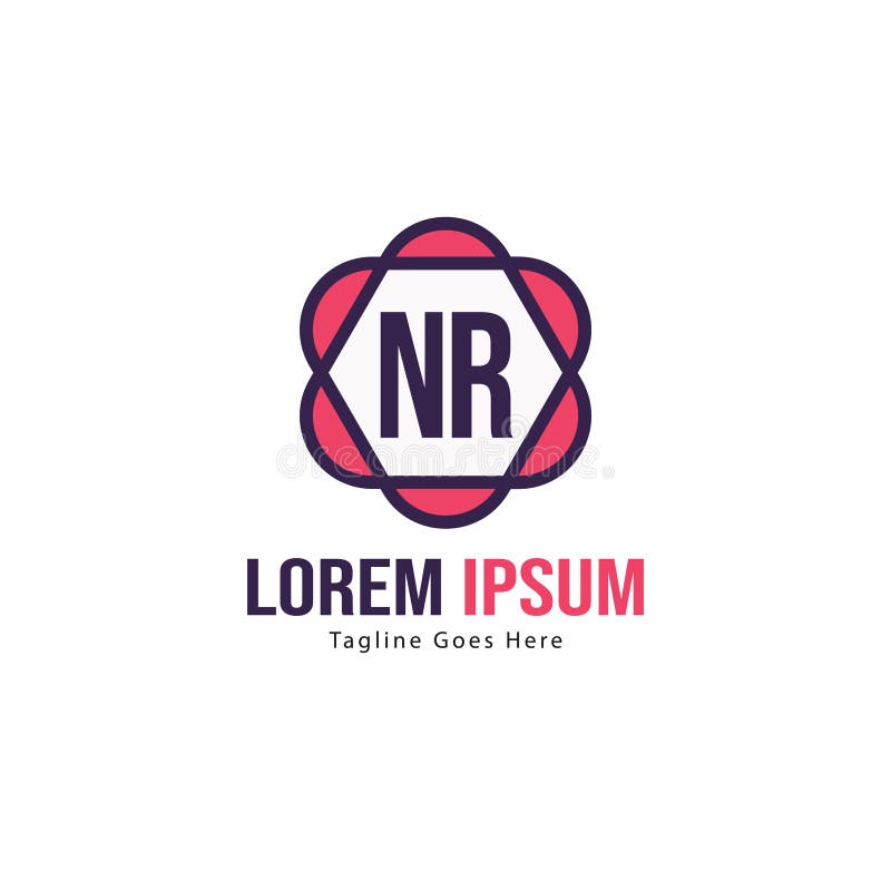 Initial NR Logo Template with Modern Frame. Minimalist NR Letter Logo ...