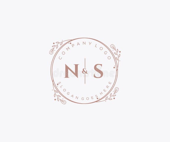 Initial NS Letters Decorative Luxury Wedding Logo Stock Vector ...