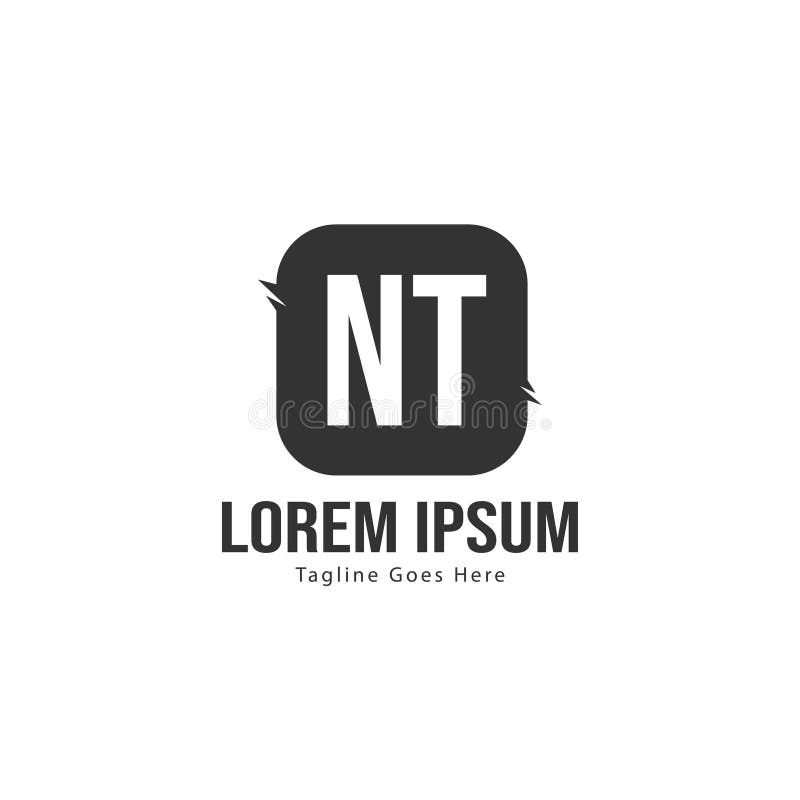 Initial NT Logo Template with Modern Frame. Minimalist NT Letter Logo ...