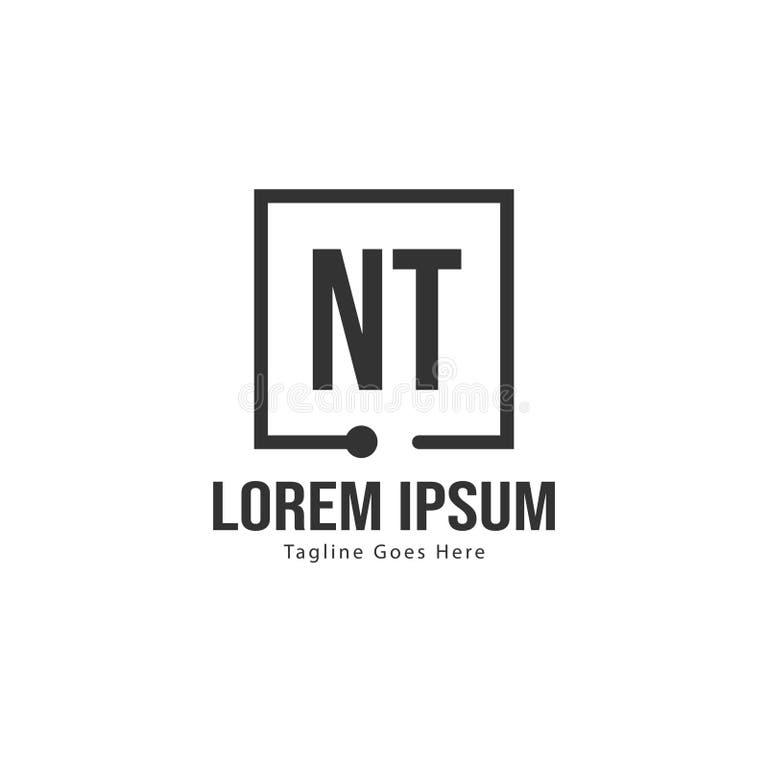 Initial NT Logo Template with Modern Frame. Minimalist NT Letter Logo ...