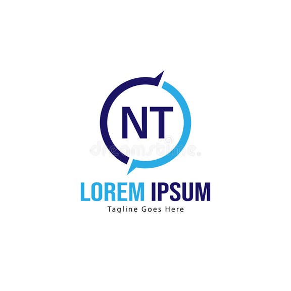 Initial NT Logo Template with Modern Frame. Minimalist NT Letter Logo ...