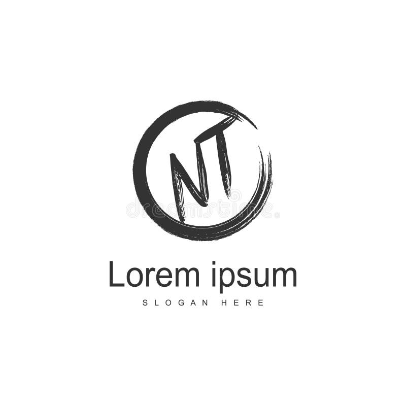 Initial NT Logo Template with Modern Frame. Minimalist NT Letter Logo ...
