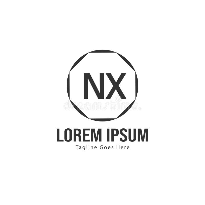 Initial NX Logo Template with Modern Frame. Minimalist NX Letter Logo ...