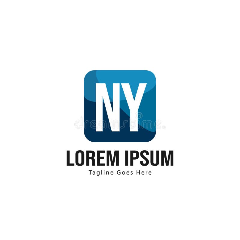 Initial NY Logo Template with Modern Frame. Minimalist NY Letter Logo ...
