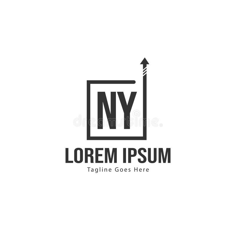 Initial NY Logo Template with Modern Frame. Minimalist NY Letter Logo ...