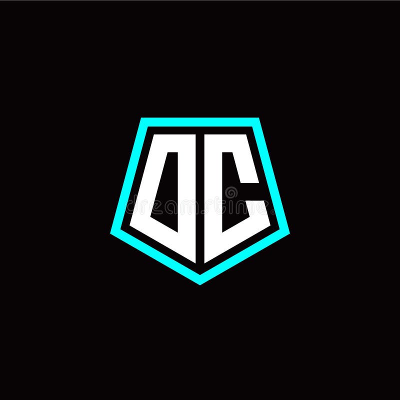 Initial O C Letter with Polygon Modern Style Logo Template Vector Stock ...