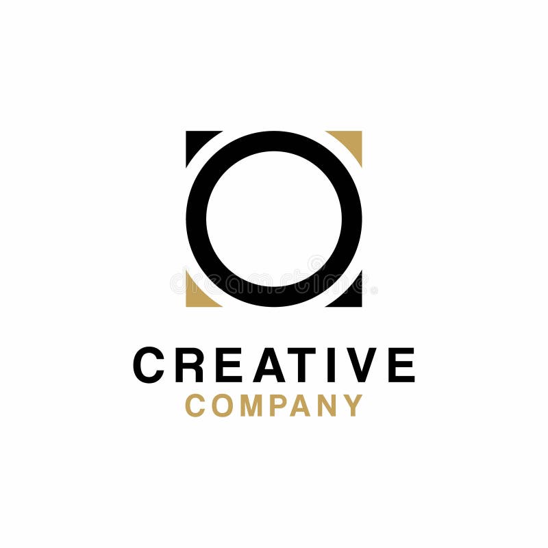 Initial O Logo Design Using Circle and Square Stock Vector ...