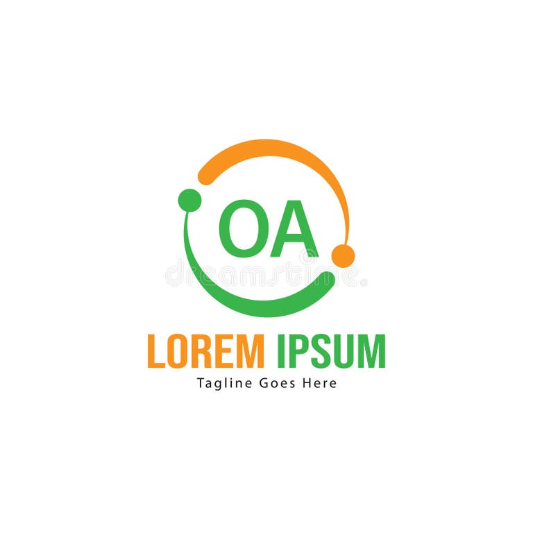 Initial OA Logo Template with Modern Frame. Minimalist OA Letter Logo ...