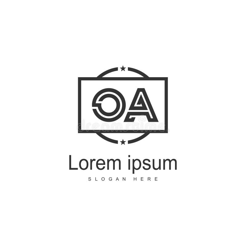 Initial OA Logo Template with Modern Frame. Minimalist OA Letter Logo ...