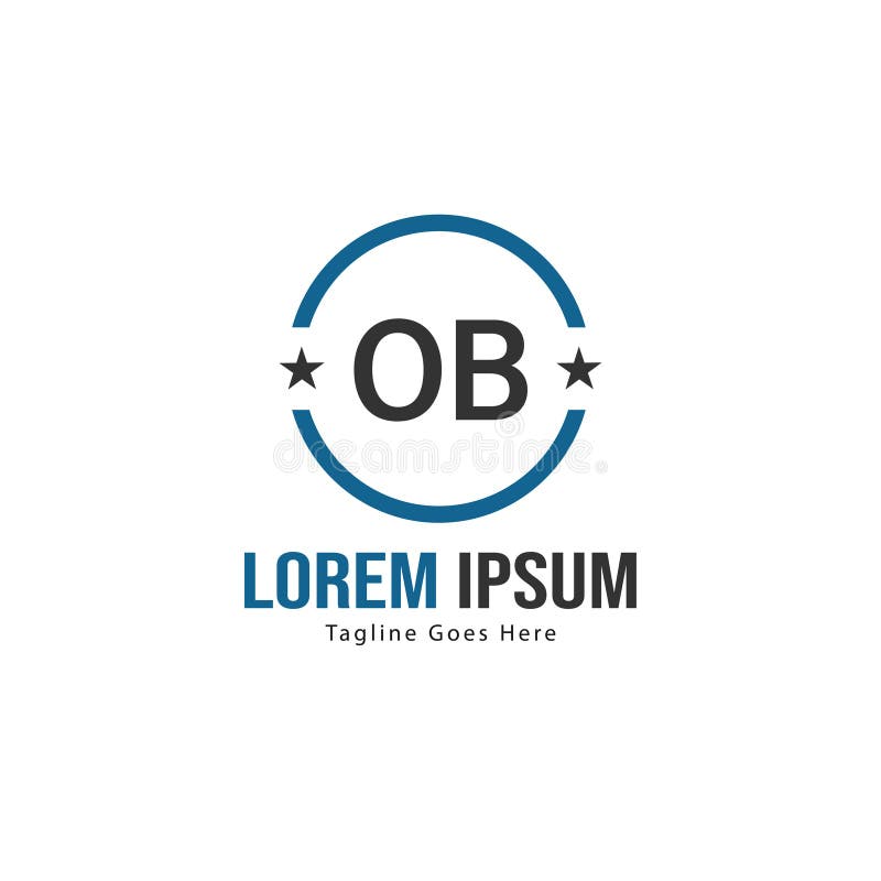 Initial OB Logo Template with Modern Frame. Minimalist OB Letter Logo ...
