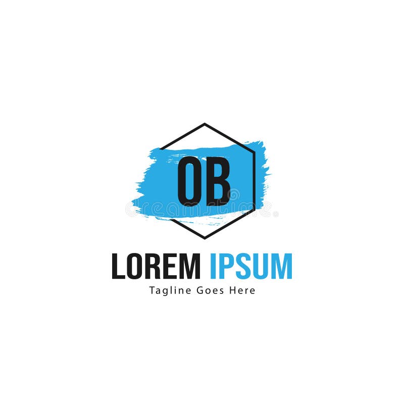 Initial OB Logo Template with Modern Frame. Minimalist OB Letter Logo ...