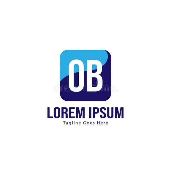 Initial OB Logo Template with Modern Frame. Minimalist OB Letter Logo ...