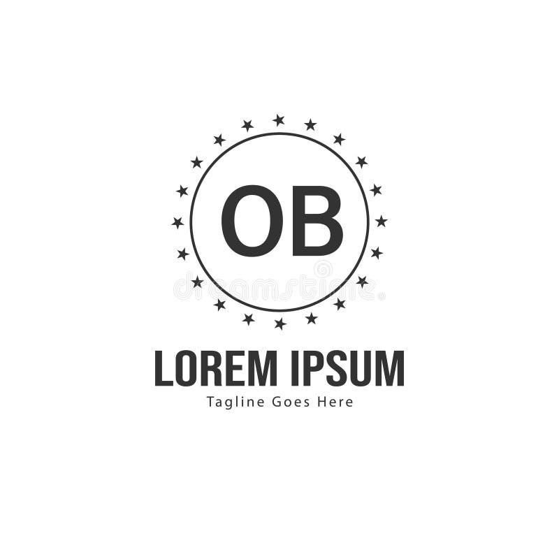 Initial OB Logo Template with Modern Frame. Minimalist OB Letter Logo ...