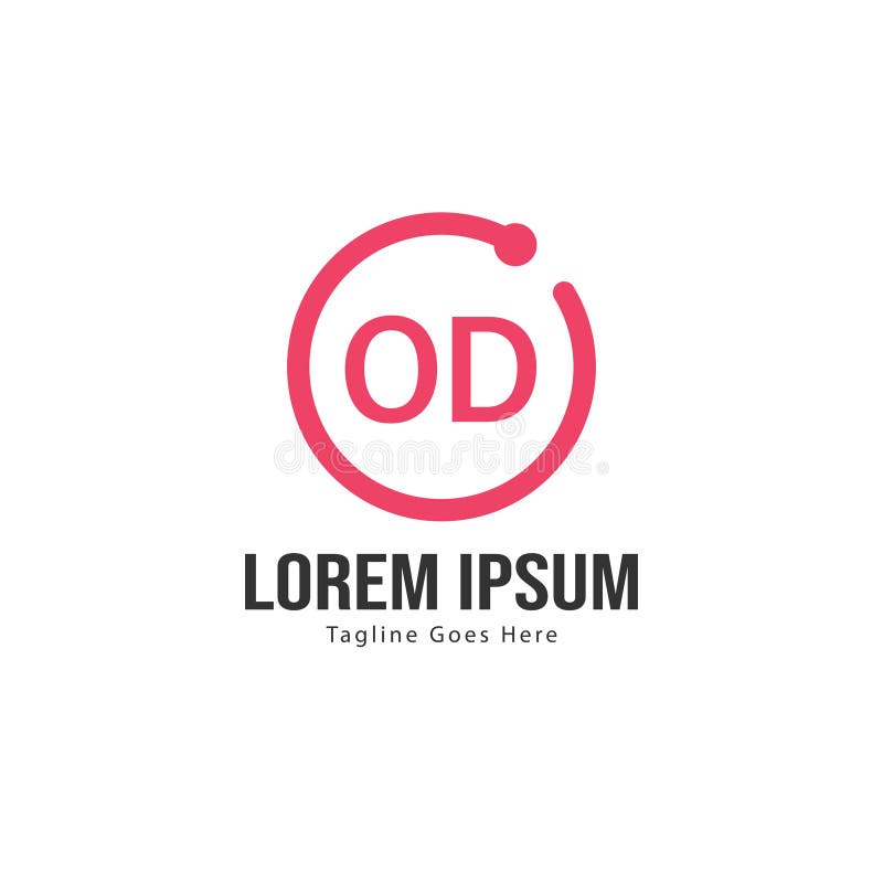 Initial OD Logo Template with Modern Frame. Minimalist OD Letter Logo ...