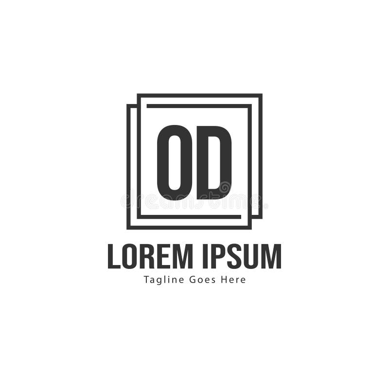 Initial OD Logo Template with Modern Frame. Minimalist OD Letter Logo ...