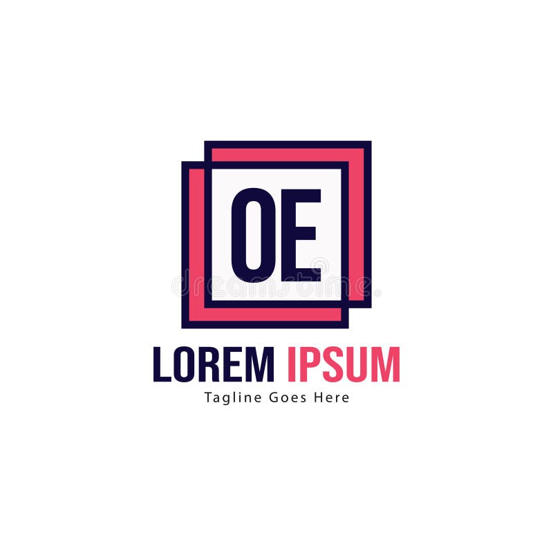 Initial OE Logo Template with Modern Frame. Minimalist OE Letter Logo ...