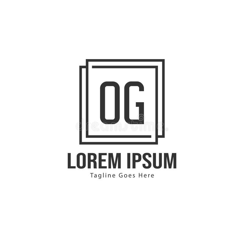 Initial OG Logo Template with Modern Frame. Minimalist OG Letter Logo ...