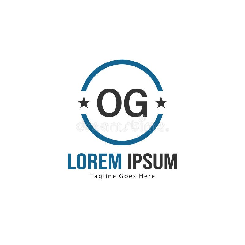 Initial OG Logo Template with Modern Frame. Minimalist OG Letter Logo ...