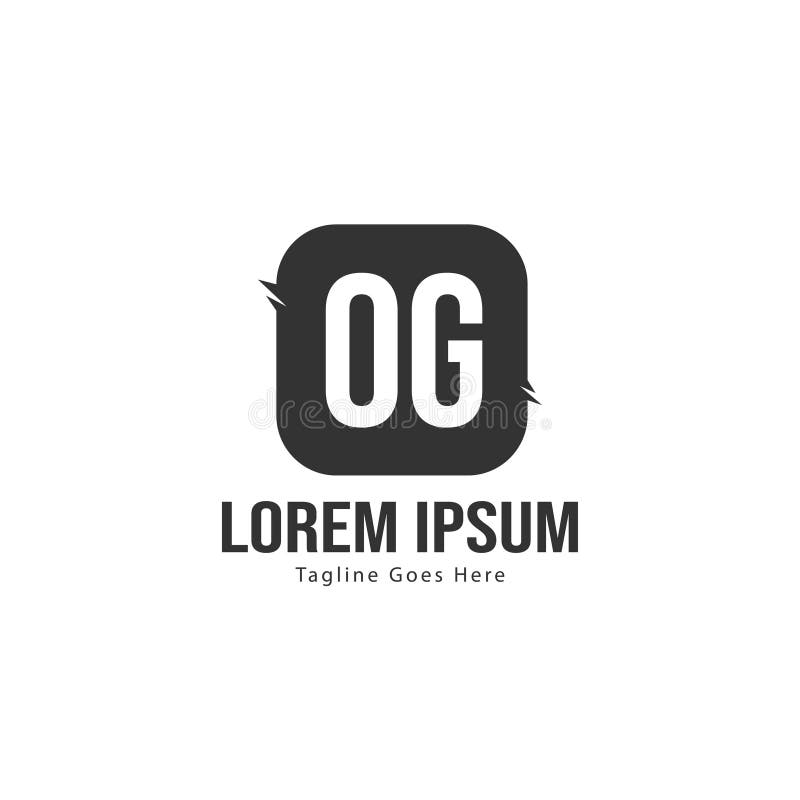 Initial OG Logo Template with Modern Frame. Minimalist OG Letter Logo ...