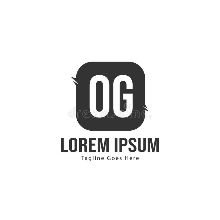 Initial OG Logo Template with Modern Frame. Minimalist OG Letter Logo ...