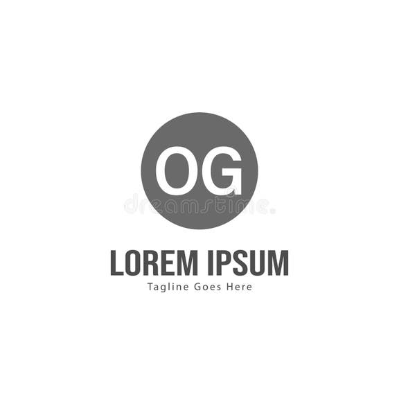 Initial OG Logo Template with Modern Frame. Minimalist OG Letter Logo ...