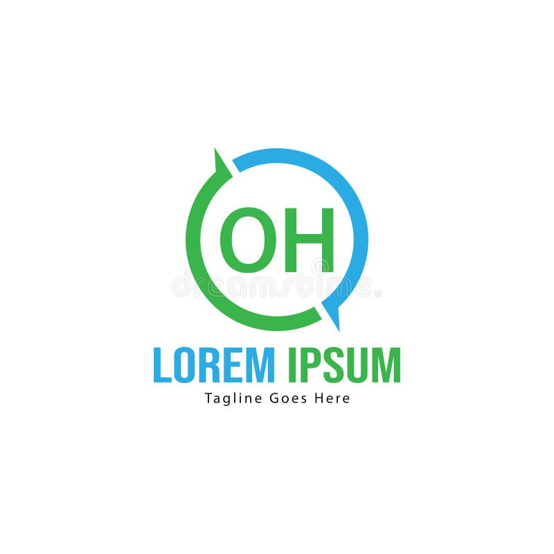 Initial OH Logo Template with Modern Frame. Minimalist OH Letter Logo ...