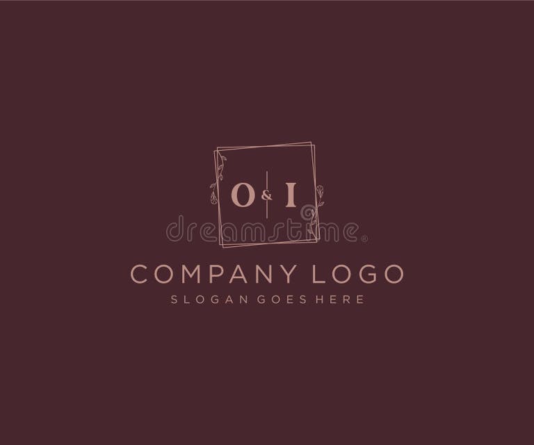 Initial OI Letters Decorative Luxury Wedding Logo Stock Vector ...