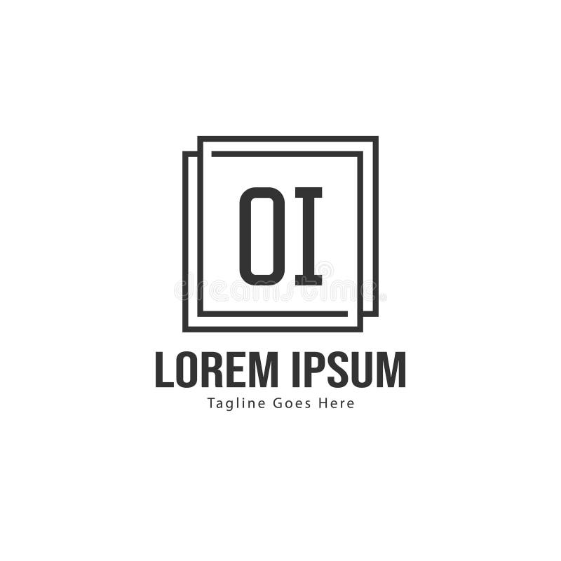 Initial OI Logo Template with Modern Frame. Minimalist OI Letter Logo ...
