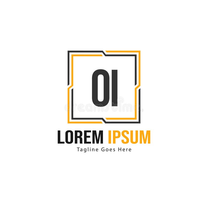 Initial OI Logo Template with Modern Frame. Minimalist OI Letter Logo ...