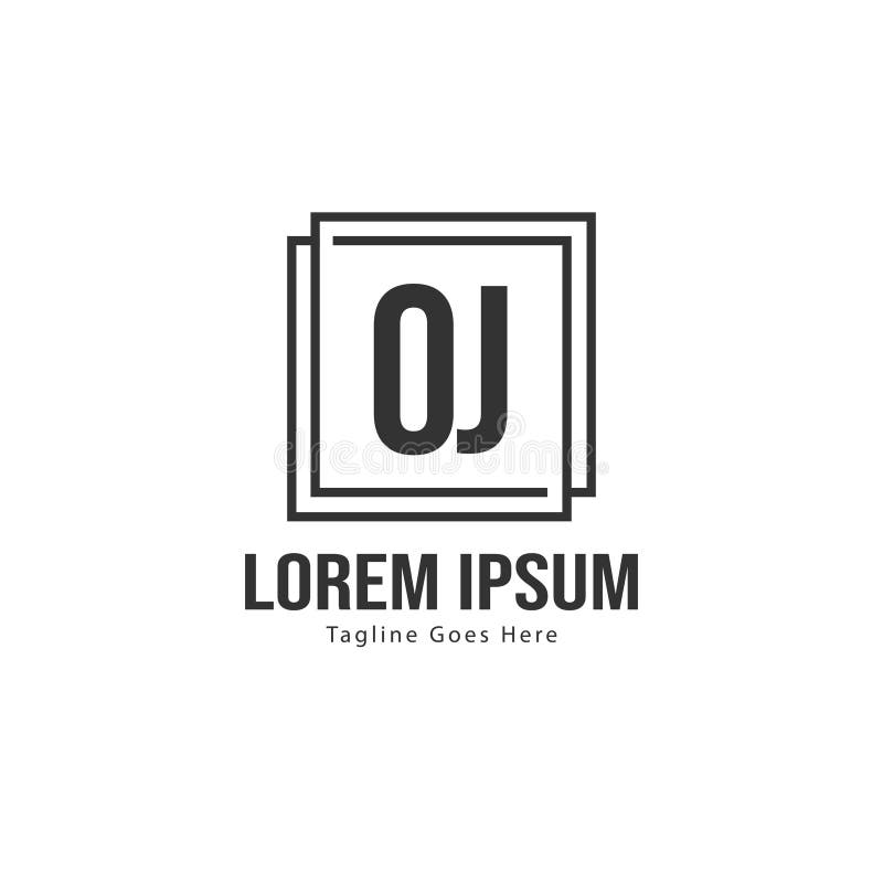Initial OJ Logo Template with Modern Frame. Minimalist OJ Letter Logo ...